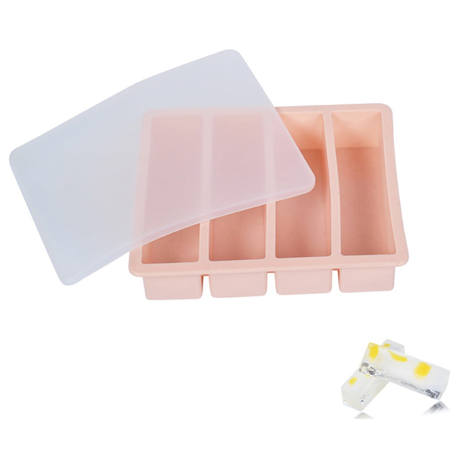 Funing Mold With Lid Reusable Silicone Ice Mold With Overflow And Detachable Lid Flexible And ...