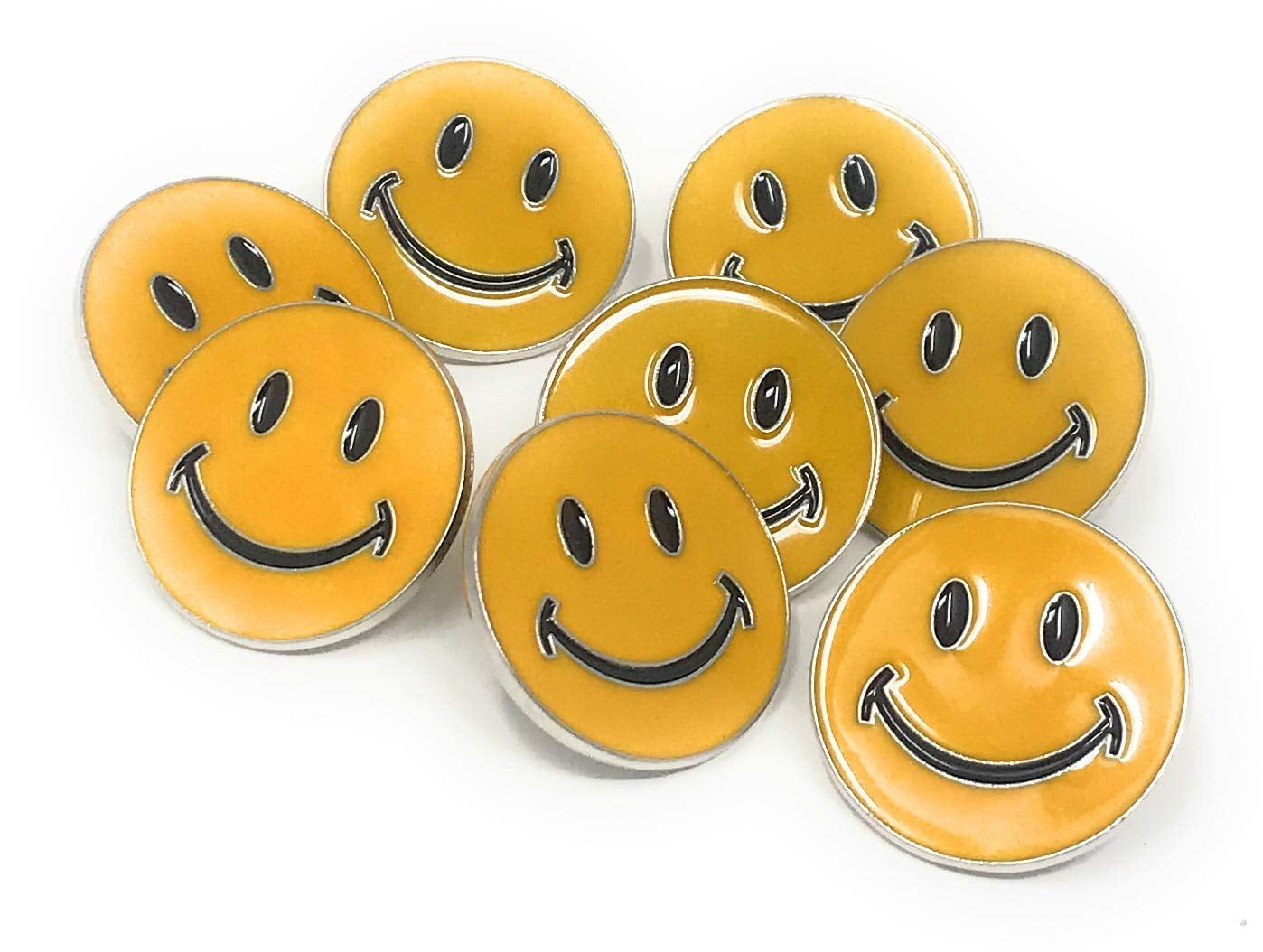Funiverse Bulk Deluxe 50 Pack of Happy Face Lapel Pins - Enamel on Zinc ...