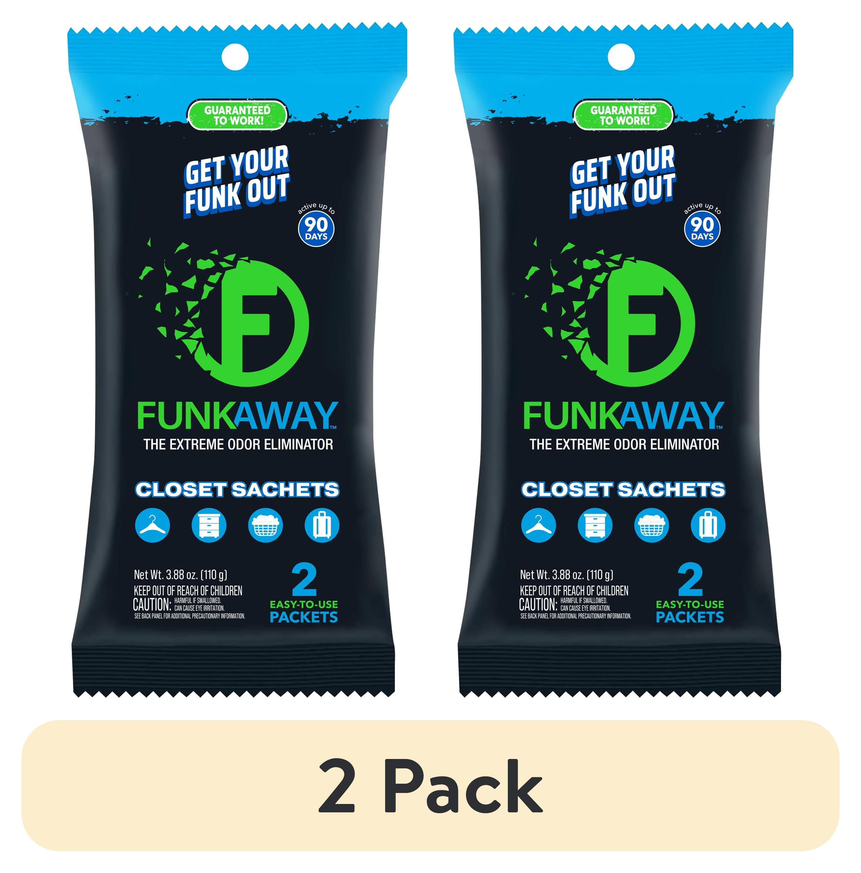 (2 pack) FunkAway Extreme Odor Eliminating Closet Sachet, Odor ...