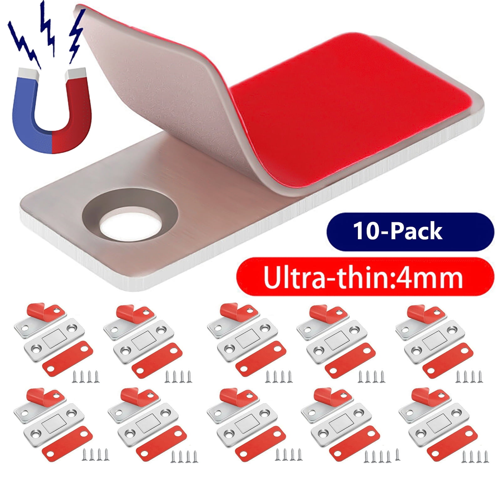 Funkeen 10-Pack Strong Magnetic Door Closer Cabinet Catch Latch ...