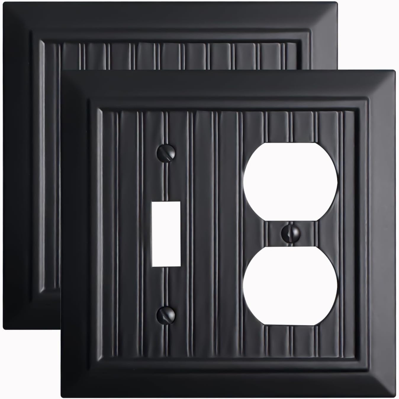 Funkiim Black Classic Beadboard Wall Plates,Light Switch Covers ...