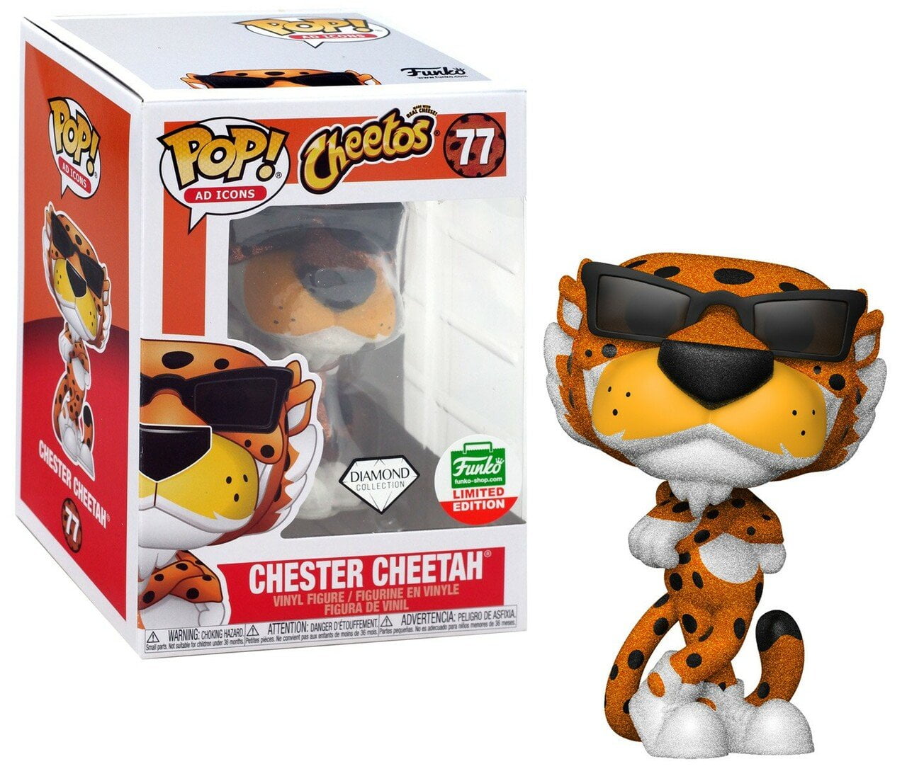 Funko Cheetos POP! Ad Icons Chester Cheetah Exclusive Vinyl Figure #77 [Diamond Collection ...