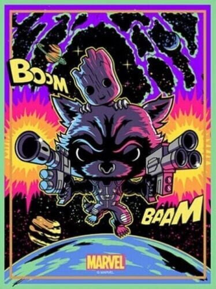 Funko Felted Poster Marvel Rocket Racoon & Groot (Blacklight) - Walmart.com