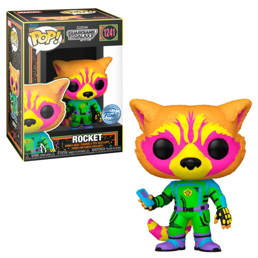 Funko Guardians of the Galaxy Blacklight Rocket Pop! Vinyl Bobble-Head ...