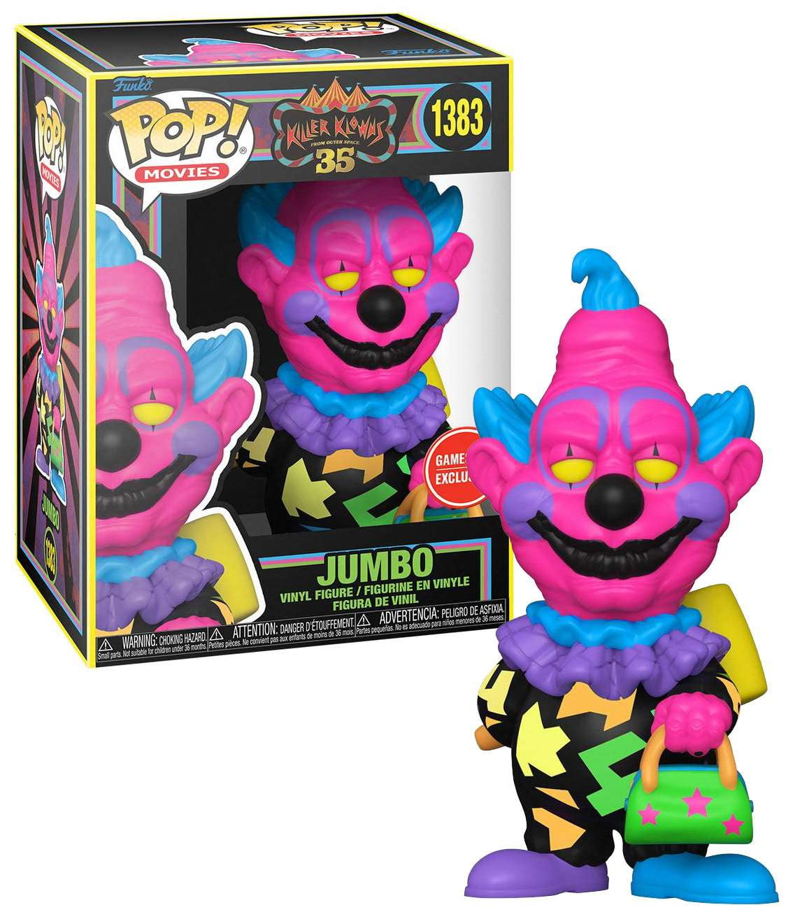 Funko POP Movies Killer Klowns from Outer Space Jumbo 1383 Blacklight ...