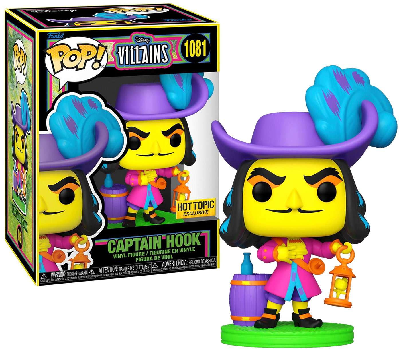 Funko Pop! Disney Villains Captain Hook Blacklight Vinyl Figure ...