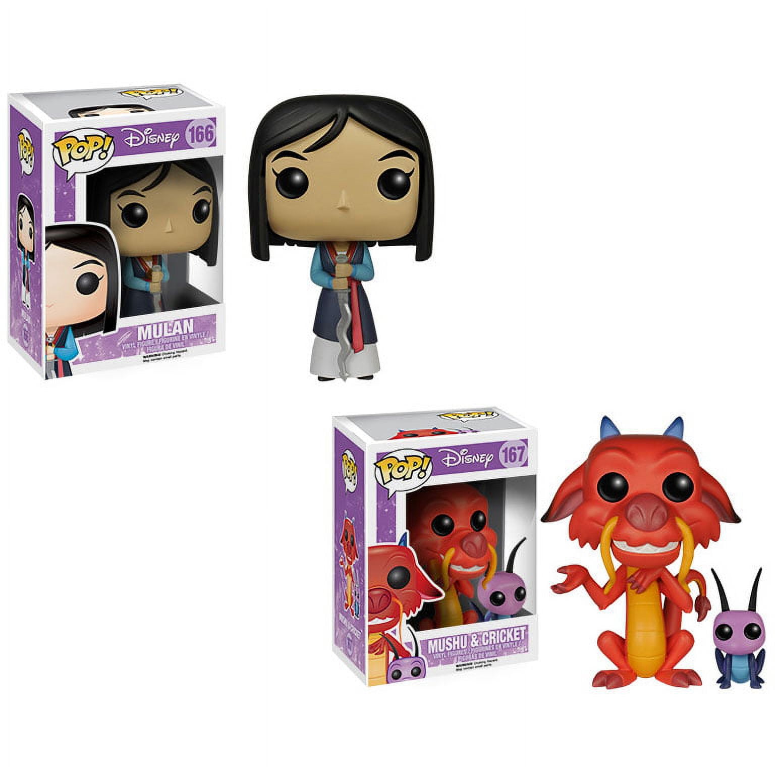 Funko POP! Disney - Mulan - Vinyl Figures - SET OF 2 (Mulan & Mushu ...
