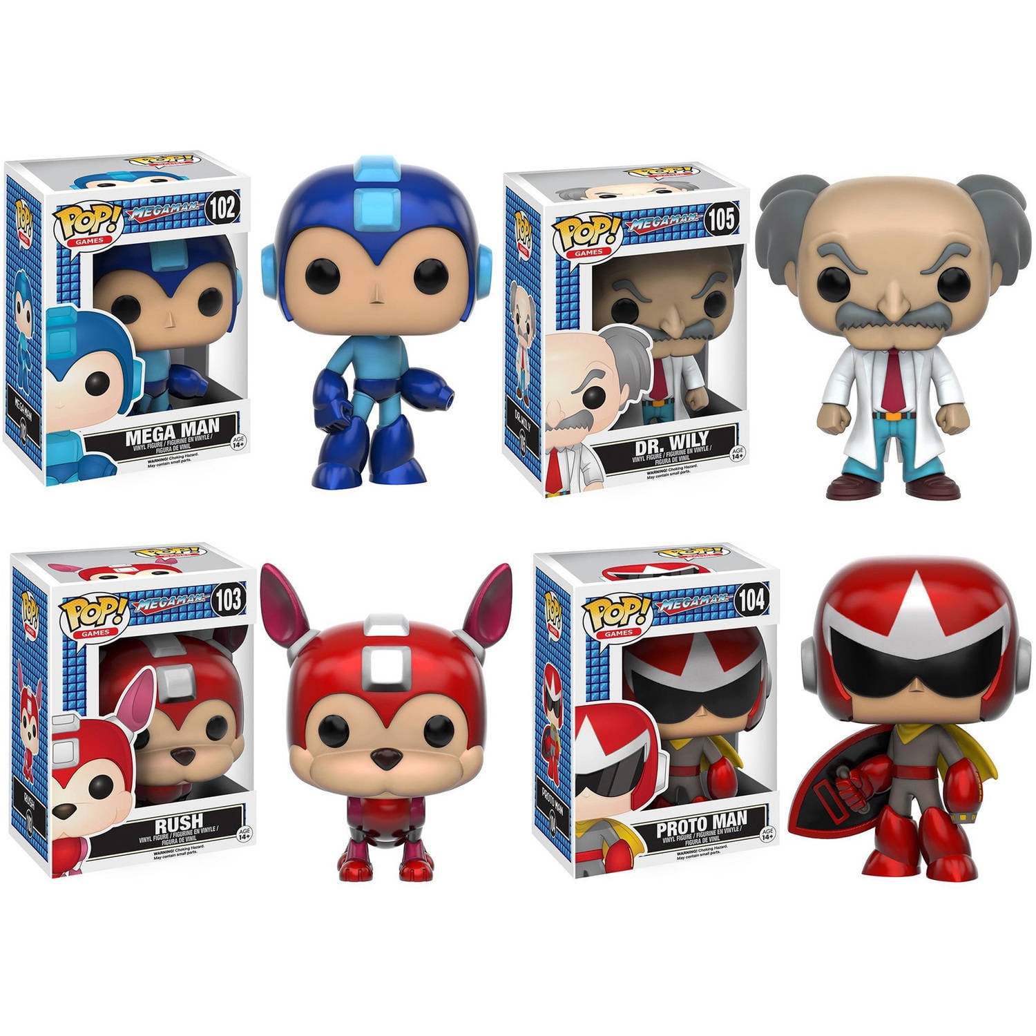 Funko POP! Games - Mega Man Vinyl Figures - SET OF 4 (Rush, Proto Man ...