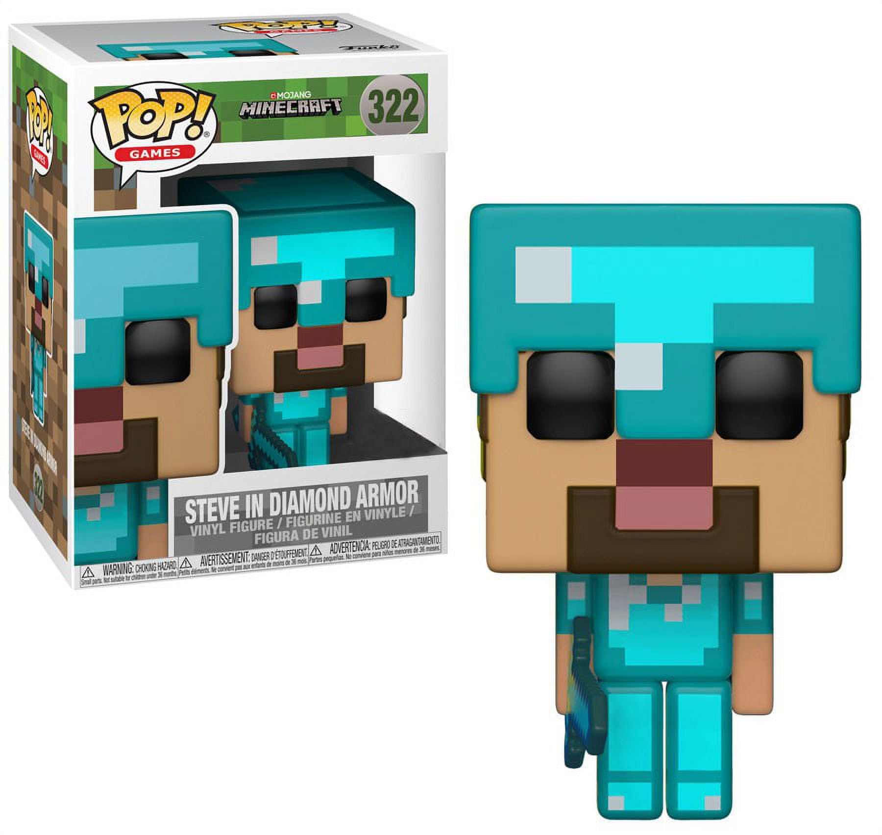 Minecraft Funko POP! Video Games Steve in Diamond Armor Vinyl Figure ...