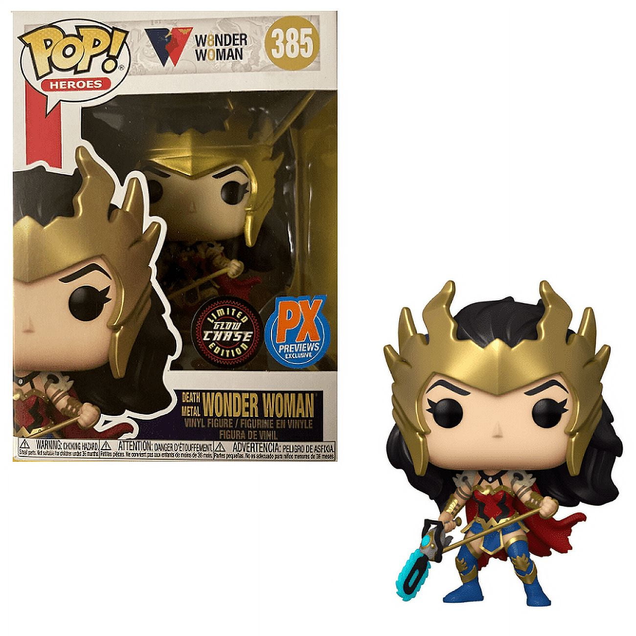 Funko POP! Heroes DC CHASE Death Metal Wonder Woman #385 [Glows in the ...