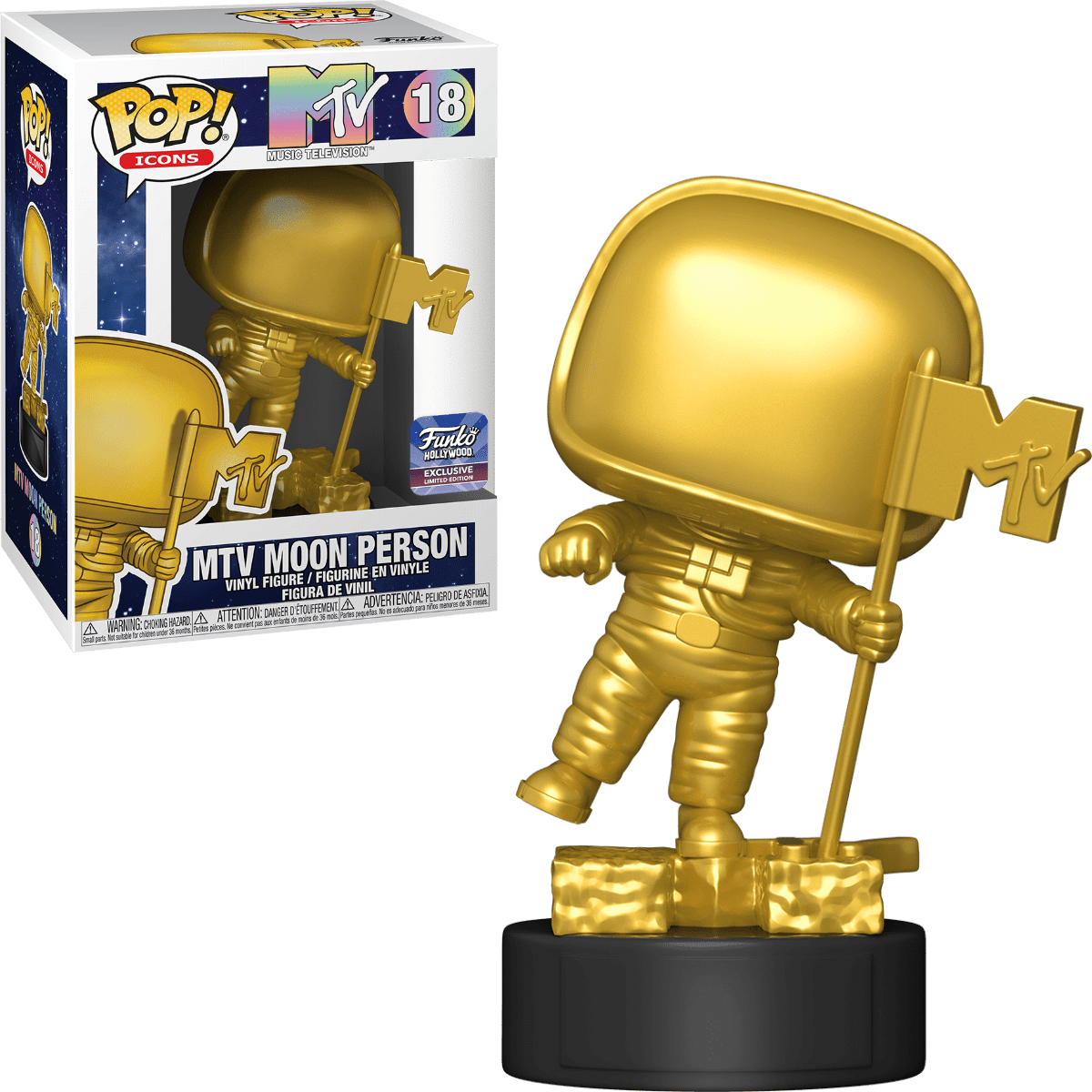 Funko POP! Icons MTV #18 MTV Moon Person (Gold) Hollywood Exclusive ...