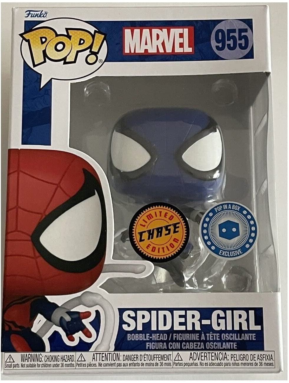 Funko POP! Marvel CHASE Leaping Spider-Girl (Blue) #955 Pop In A Box ...