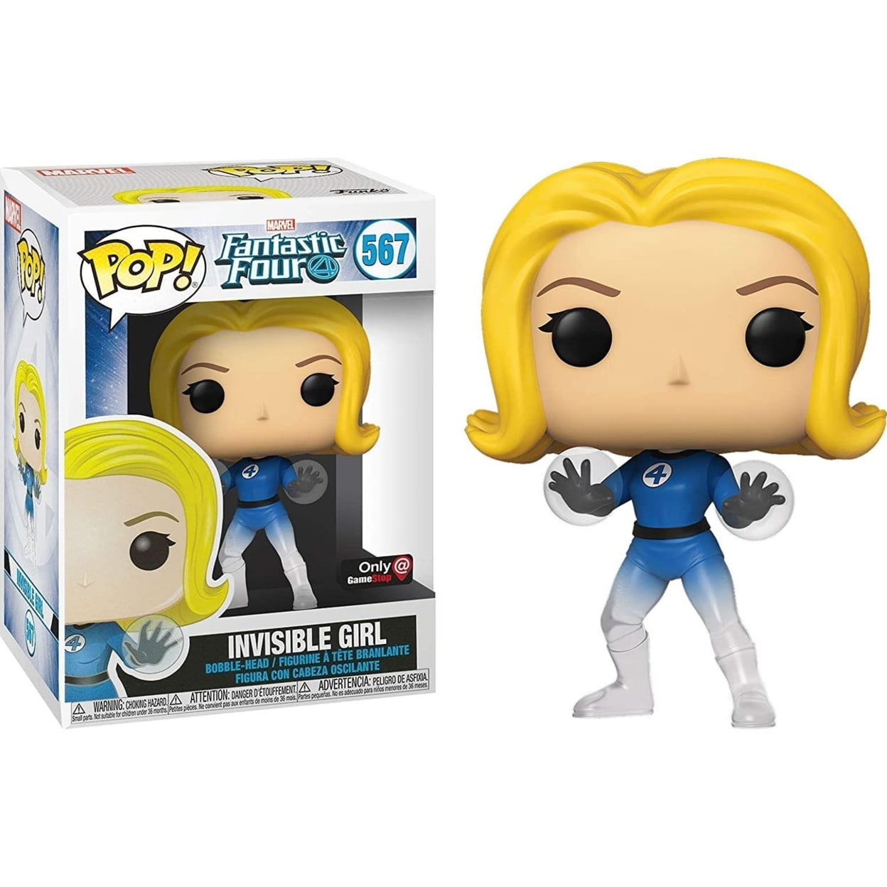 Funko Pop! Marvel Fantastic Four Invisible Girl Exclusive Vinyl Bobble ...