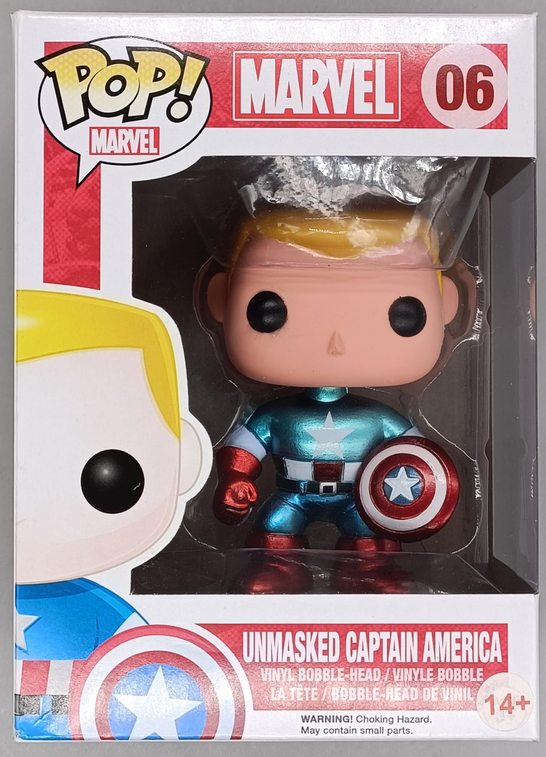 Funko POP! Marvel - Vinyl Bobble-Head - UNMASKED CAPTAIN Funko POP! Marvel - Vinyl Bobble-Head - UNMASKED CAPTAIN