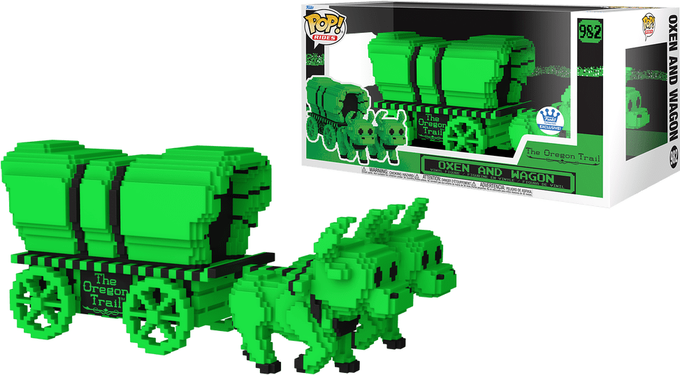 Funko POP! Rides 8-Bit - Oregon Trail - Oxen and Wagon #982 [Green ...