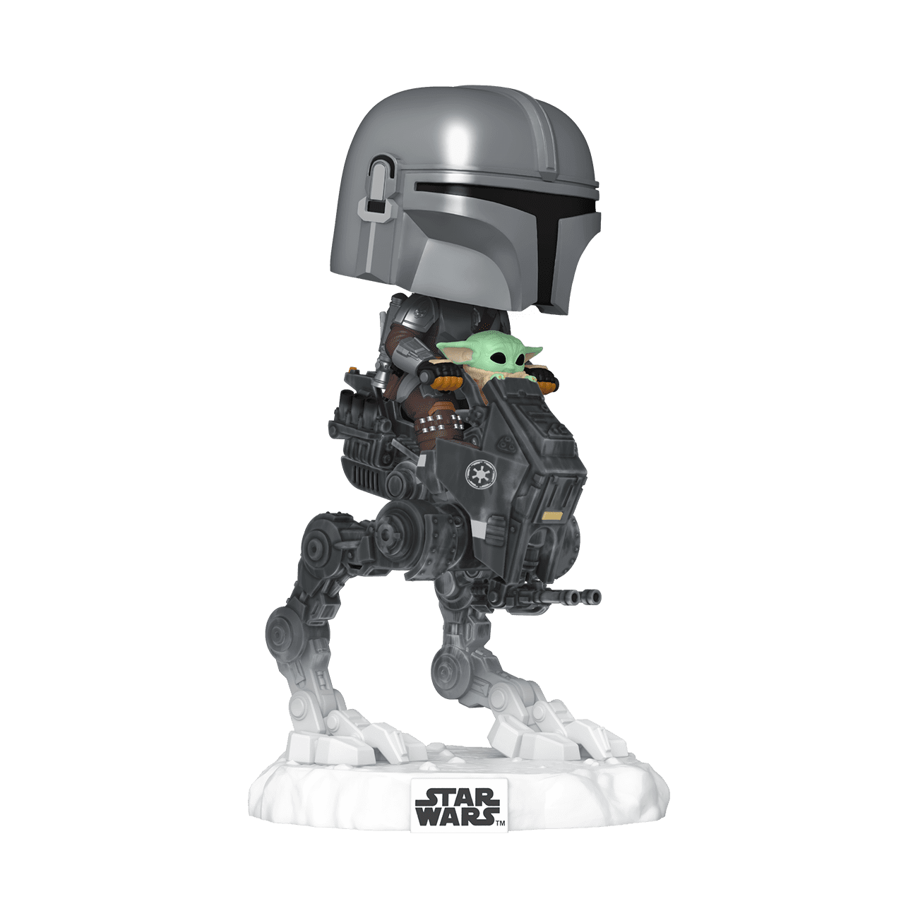 Funko POP Rides Deluxe: Mandalorian & Grogu - Mandalorian with Grogu AT ...