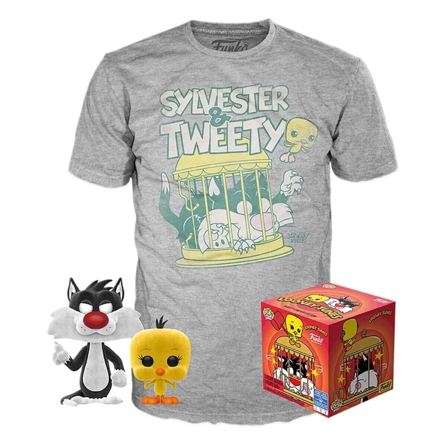 Funko POP! Tees Animation Looney Tunes Sylvester and Tweety [Flocked ...