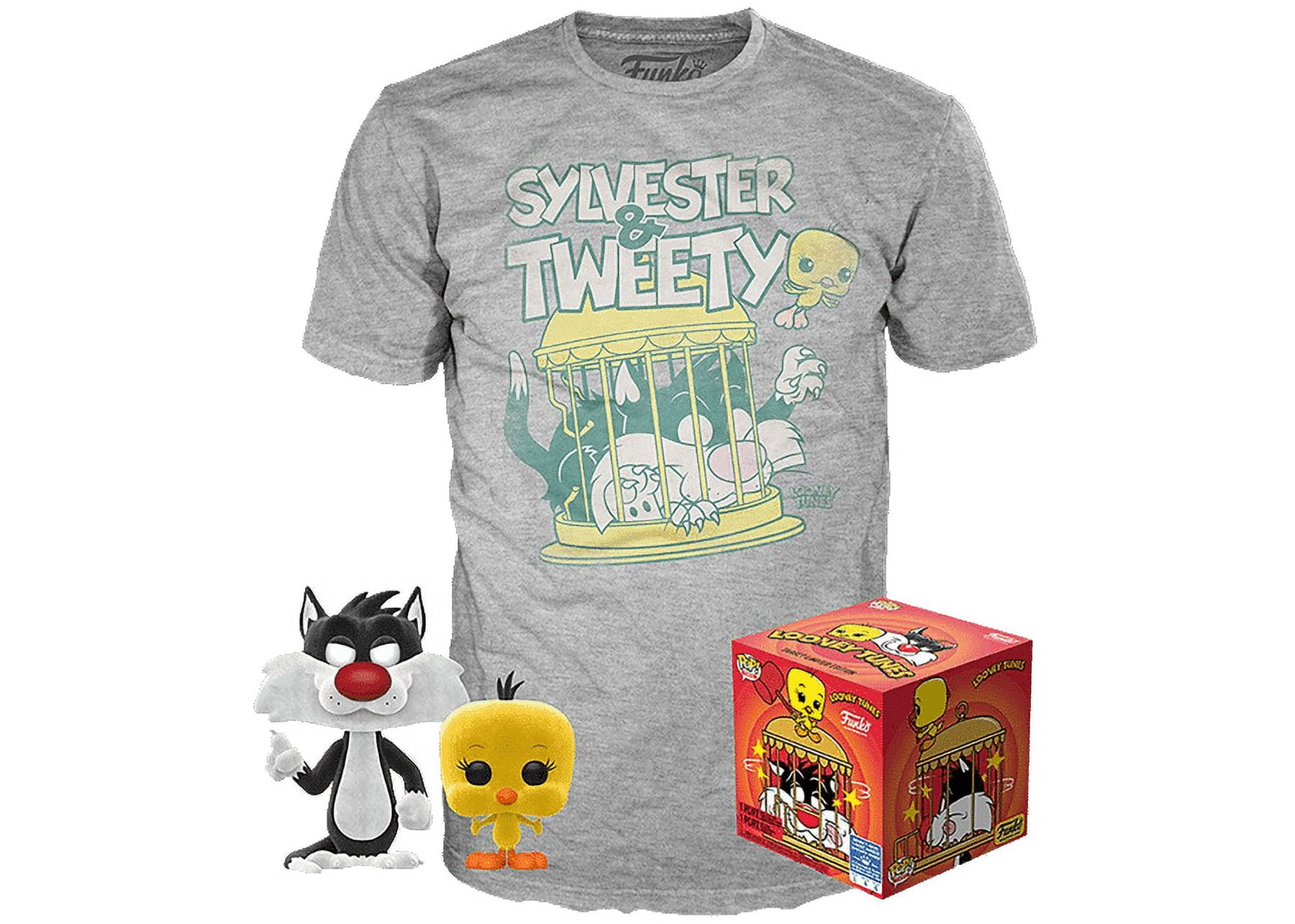 Funko POP! Tees Sylvester and Tweety [Flocked] with Size XL T-Shirt ...