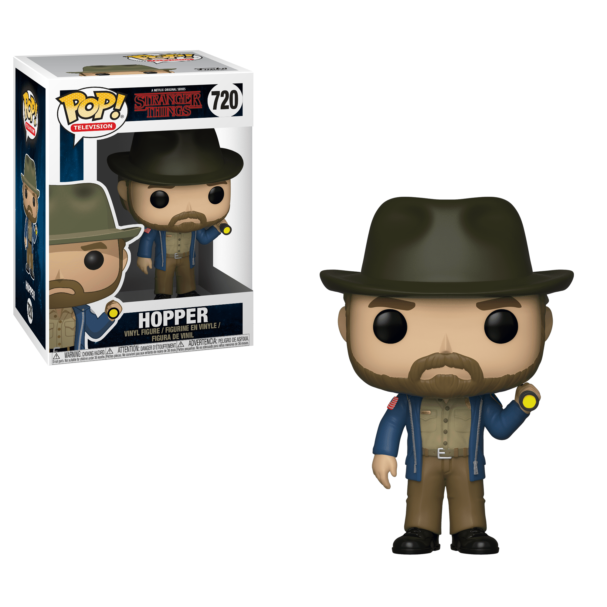 Funko POP! Television: Stranger Things - Hopper w/Flashlight - Walmart.com