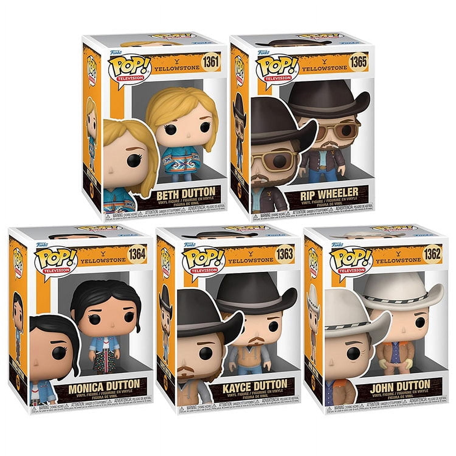 Funko POP! Yellowstone Vinyl Figures Set of 5 - Kayce, Beth, John, Rip ...