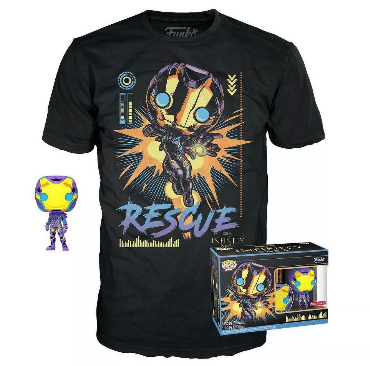 Funko POP! and Tee Marvel Rescue [Blacklight] with Size Large T-Shirt ...
