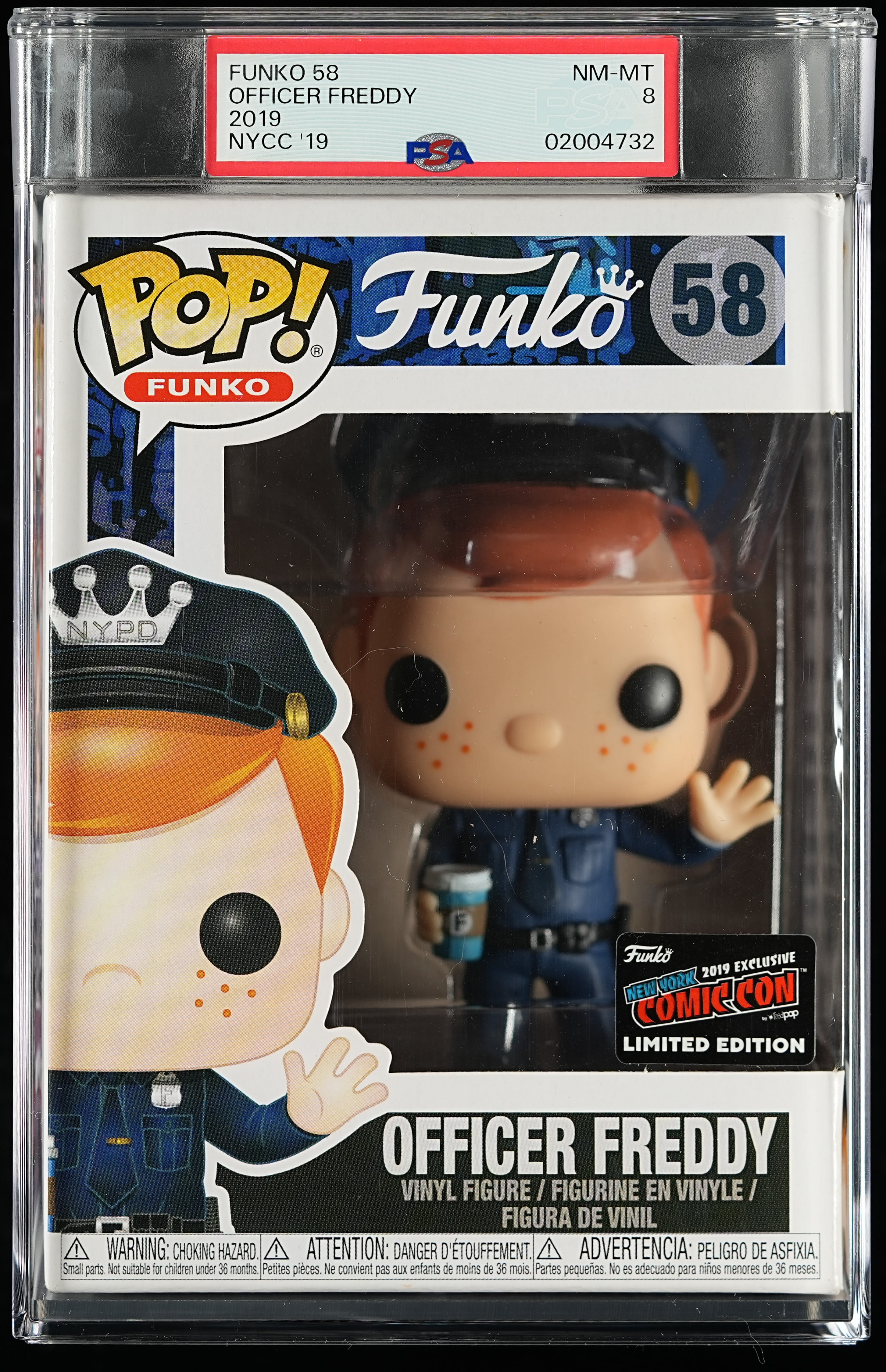 Funko, PSA Graded 8 NM-MT, Officer Freddy Collectible Vinyl Figure #58 ...