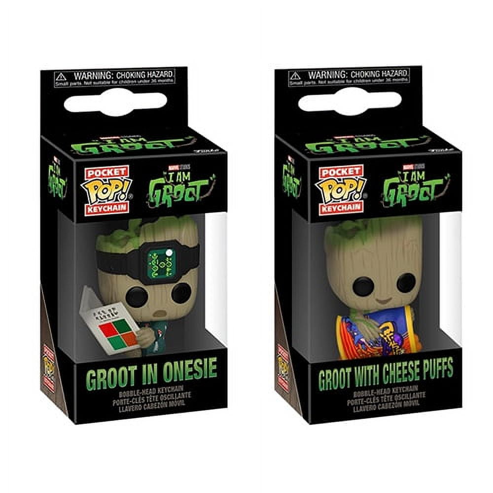 Funko Pocket Pop Keychains Marvels I Am Groot Set Of 2 Groots