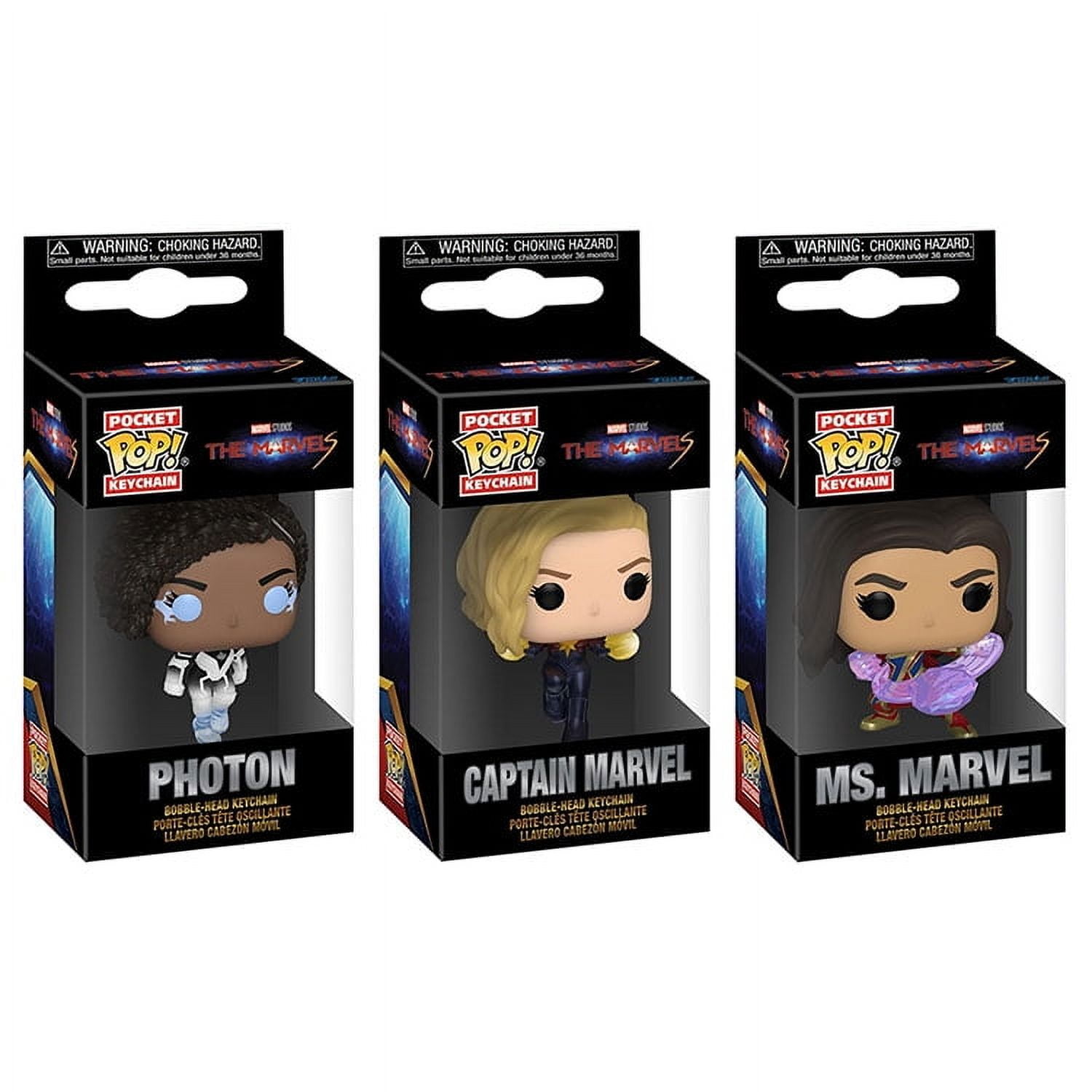 Funko Pocket POP! Keychains - The Marvels - SET OF 3 [Photon, Captain ...