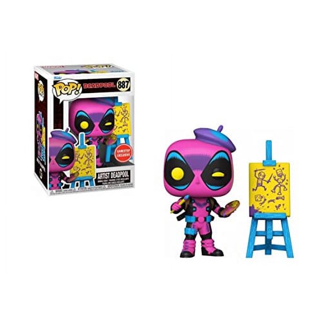 Exclusive Funko Pop! Bucket List Artist Deadpool 887, Bobblehead Figure ...