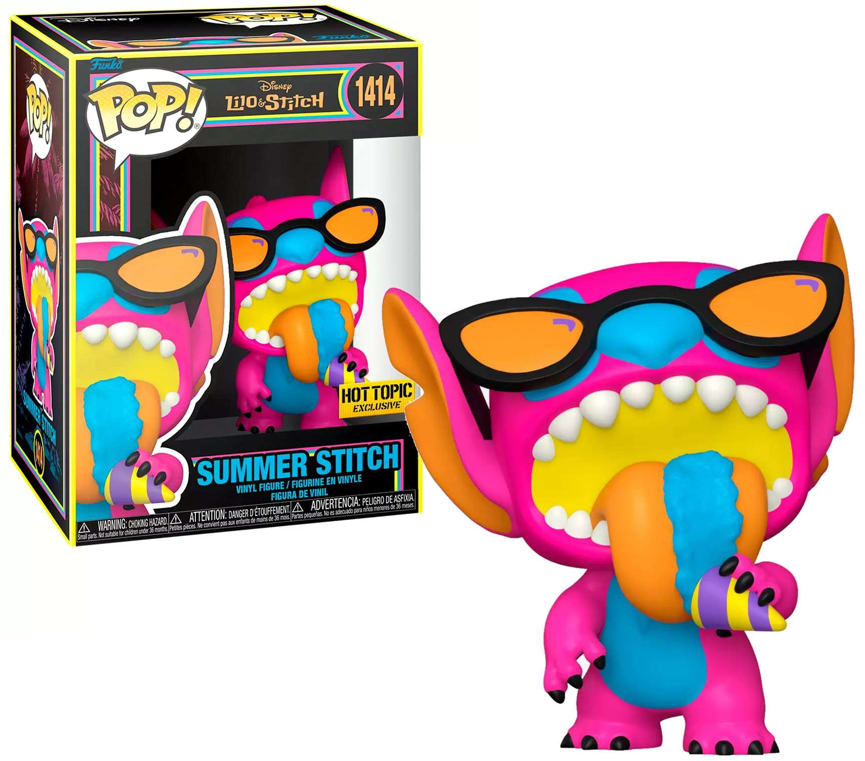 Funko POP! Disney Summer: Cute Lilo & Stitch Blacklight Vinyl Figure ...
