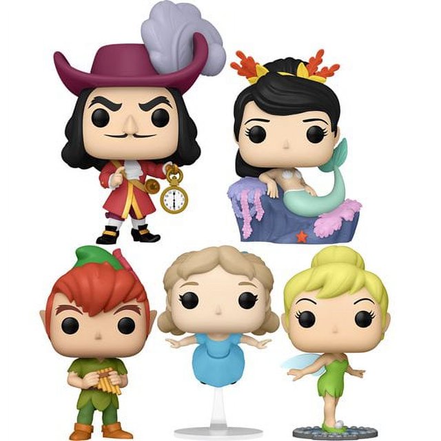 Funko Pop!: Disney Peter Pan 70th - Set of 5 Hook, Peter Pan, Mermaid ...