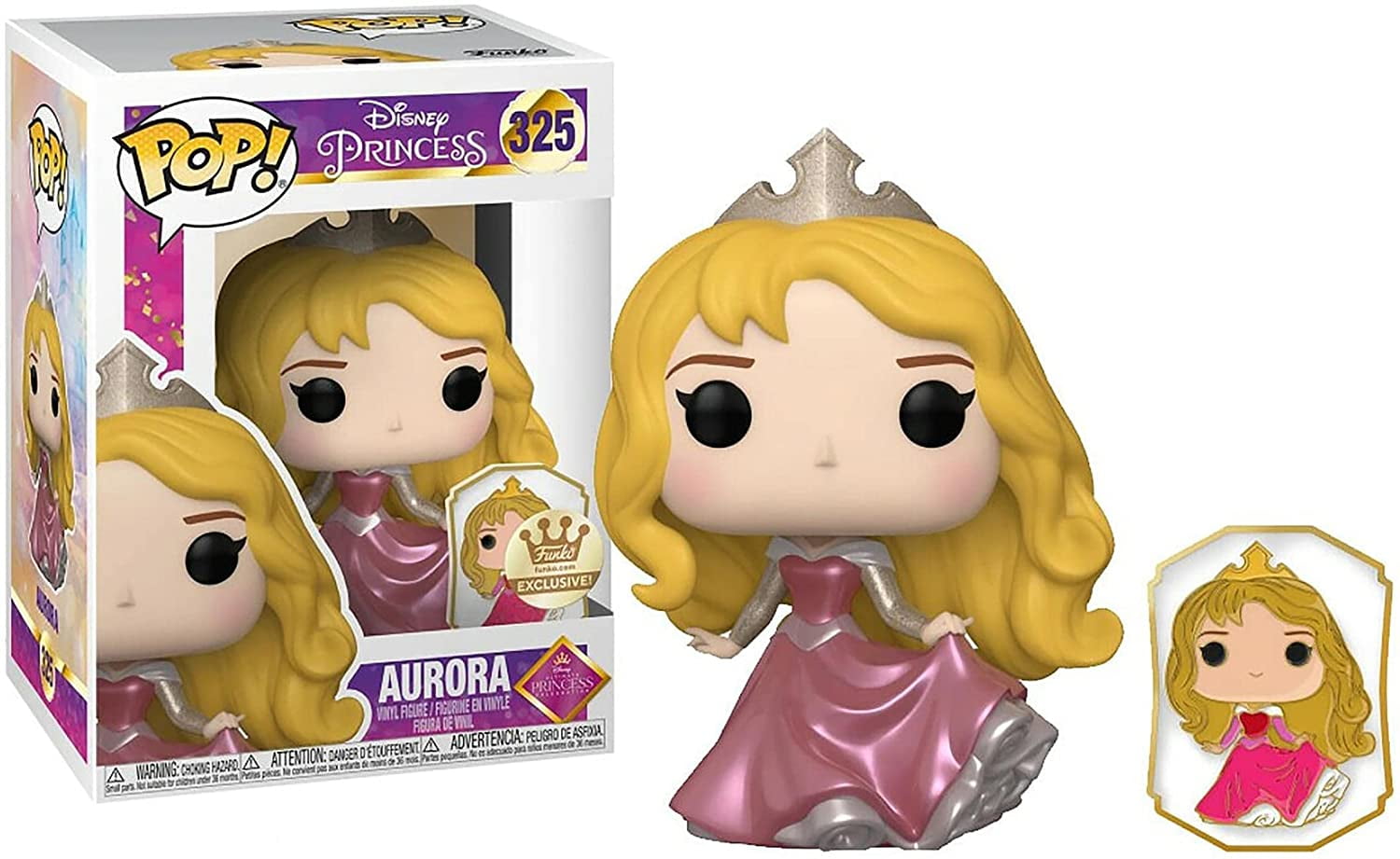 Funko Pop! Disney Ultimate Princess #325 Aurora (Gold) with Pin ...