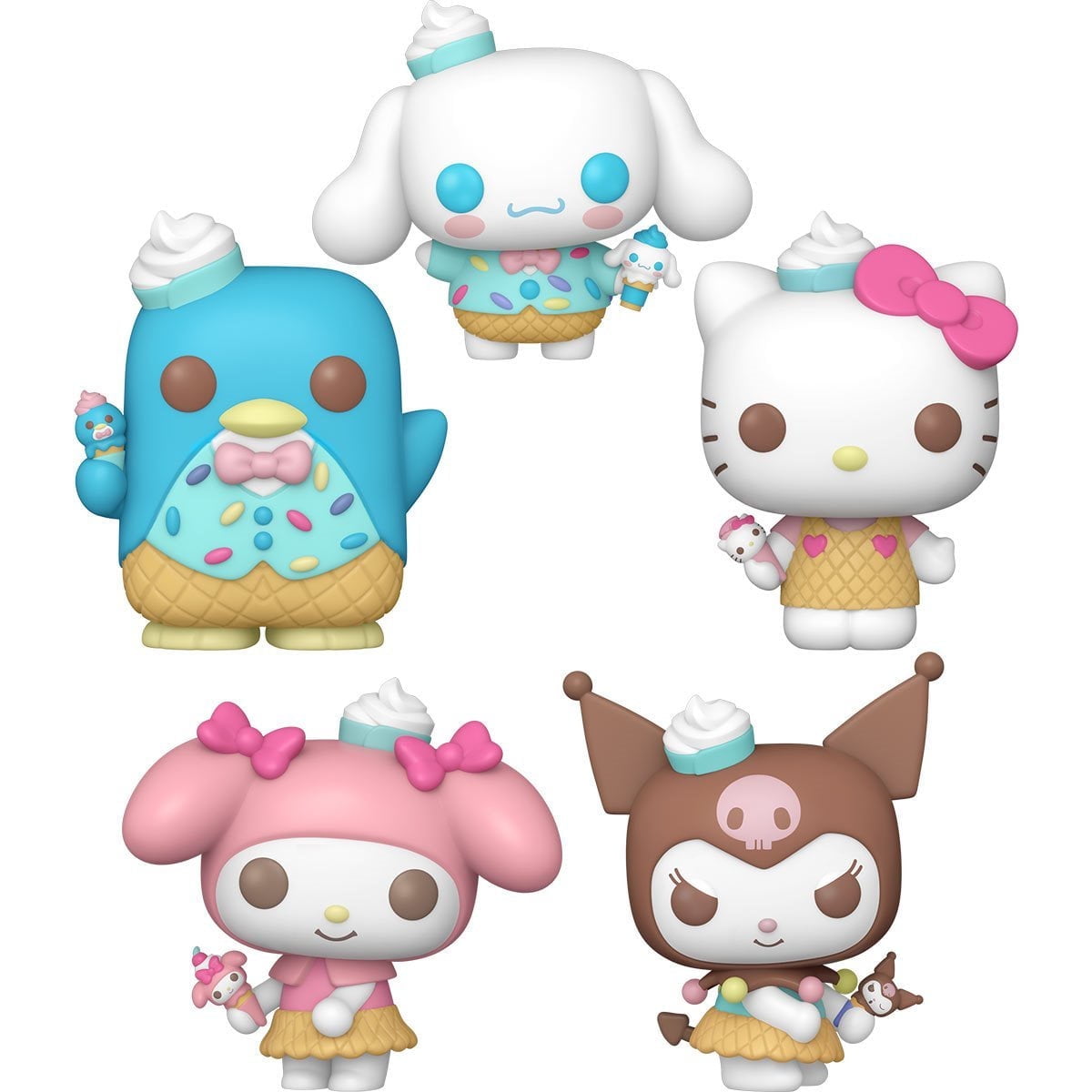 Funko Pop! Hello Kitty, Tuxedosam, My Melody, Kuromi and Cinnamoroll Ice Cream Vinyl Figures, 4 ...