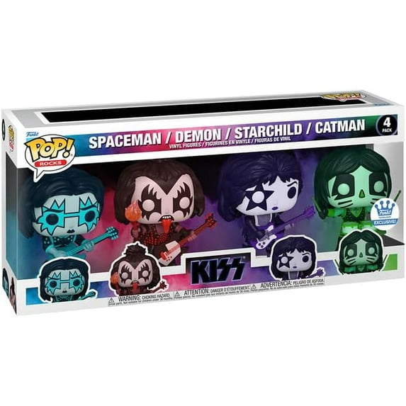Funko Pop KISS Color Spotlight 4-Pack - Shop Exclusive - Walmart.com