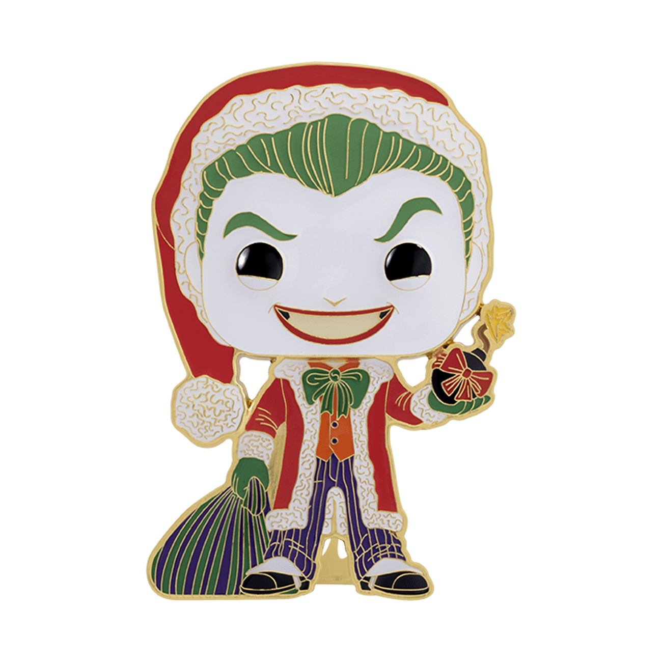 Funko Pop! Large Pop Enamel Pin DC: Holiday - Joker with Chase ...