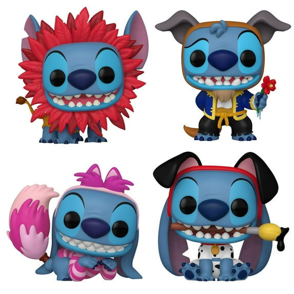 Funko Pop! Lilo & Stitch Stitch as Pongo, Simba, Cheshire Cat and Beast ...
