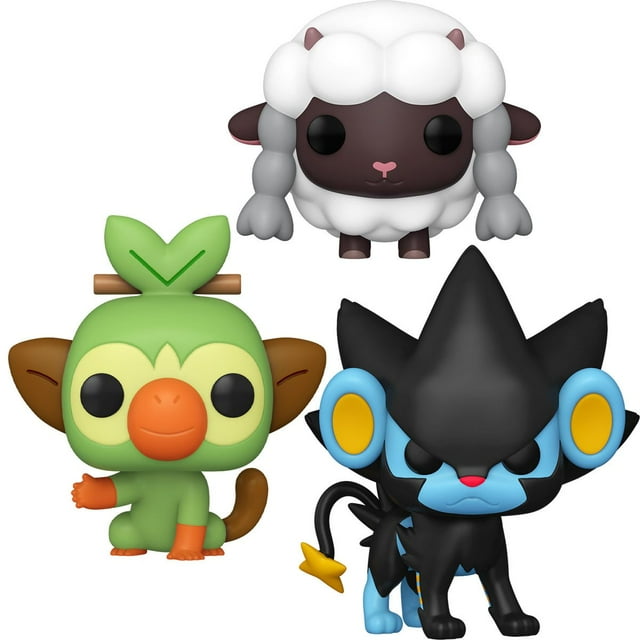 Funko Pop! Pokemon Wooloo #958 Luxray #956 Grookey #957 Bundle ...