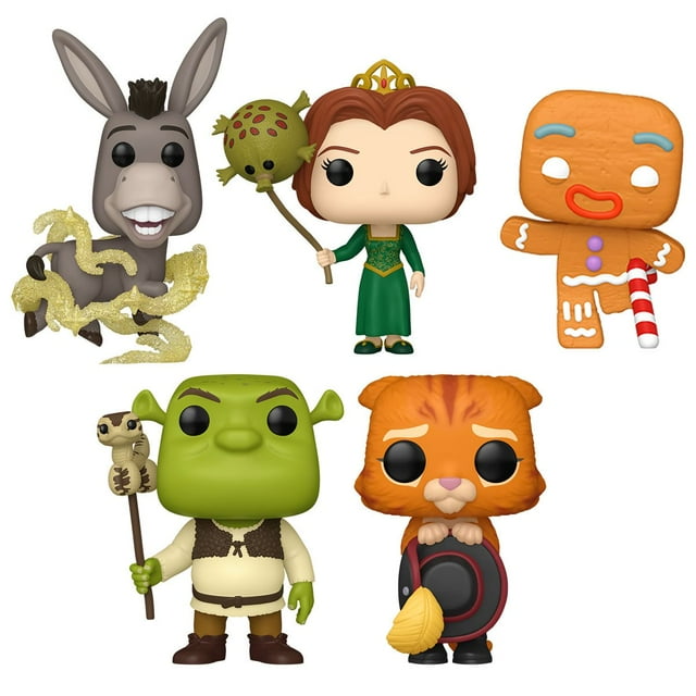 Funko Pop! Shrek 30th Anniversary Shrek, Puss in Boots, Fiona, Donkey ...