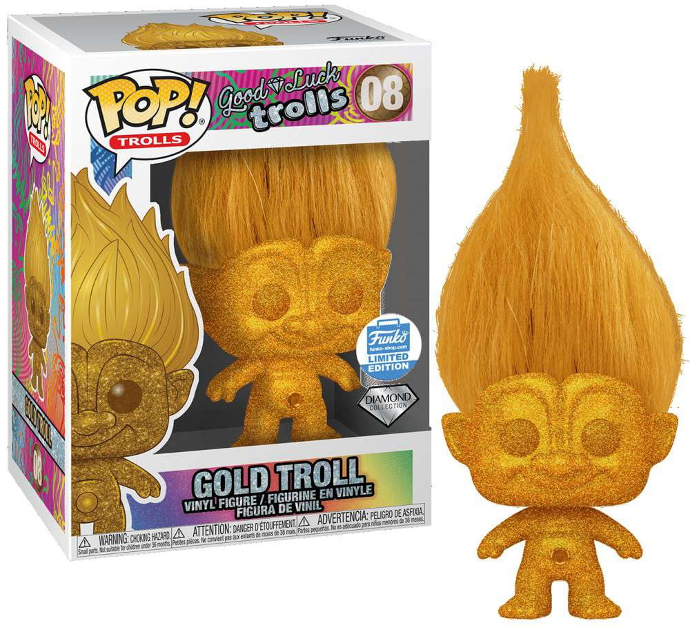 Funko Limited Edition Diamond Collection Gold Troll POP! Vinyl Figure ...