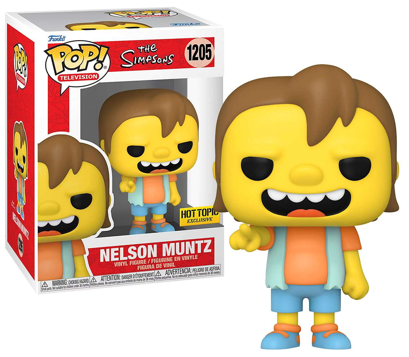 Funko Pop! The Simpsons Nelson Muntz #1205 - Exclusive Hot Topic ...