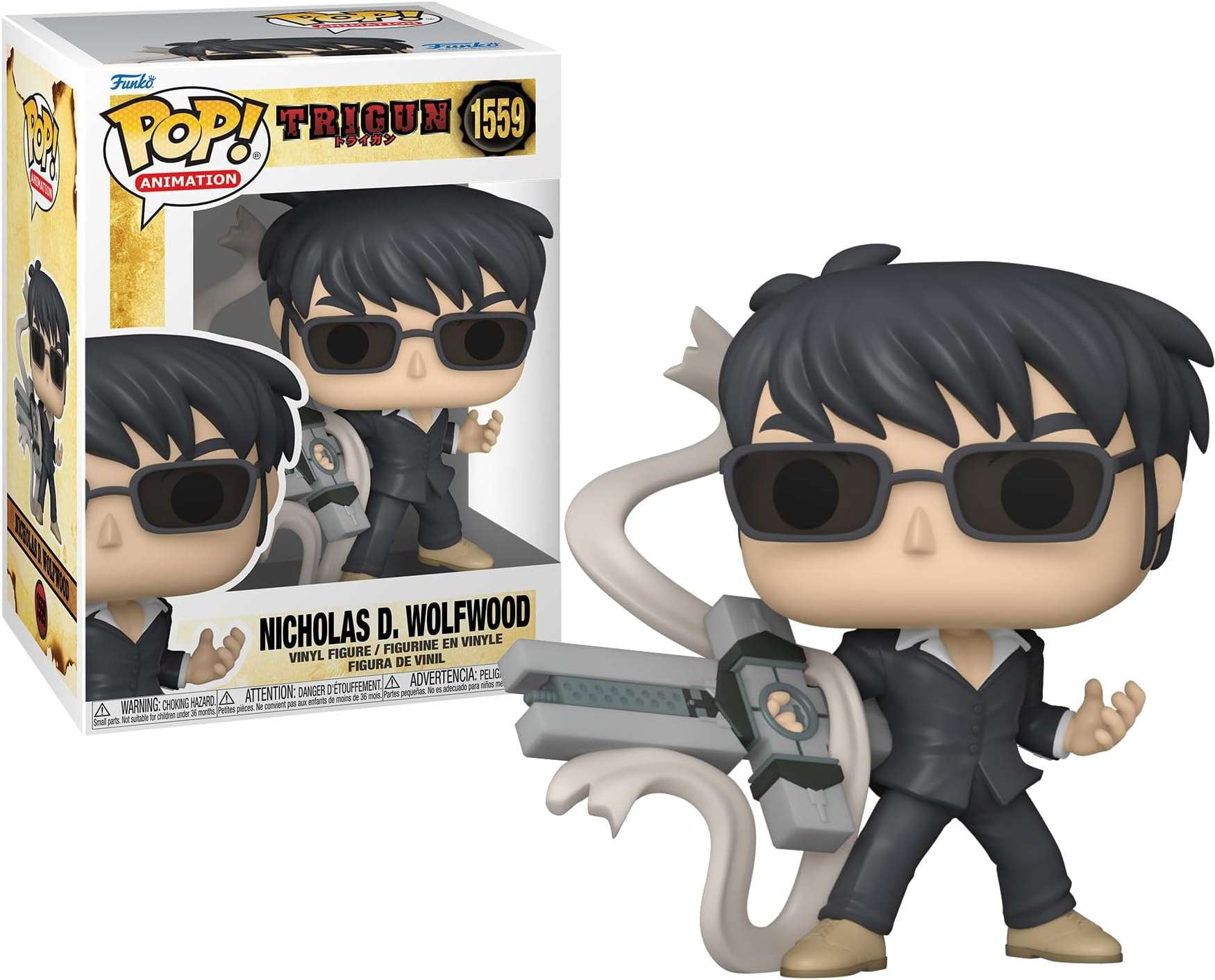 Funko Trigun POP! Animation Nicholas Wolfwood Vinyl Figure (With ...