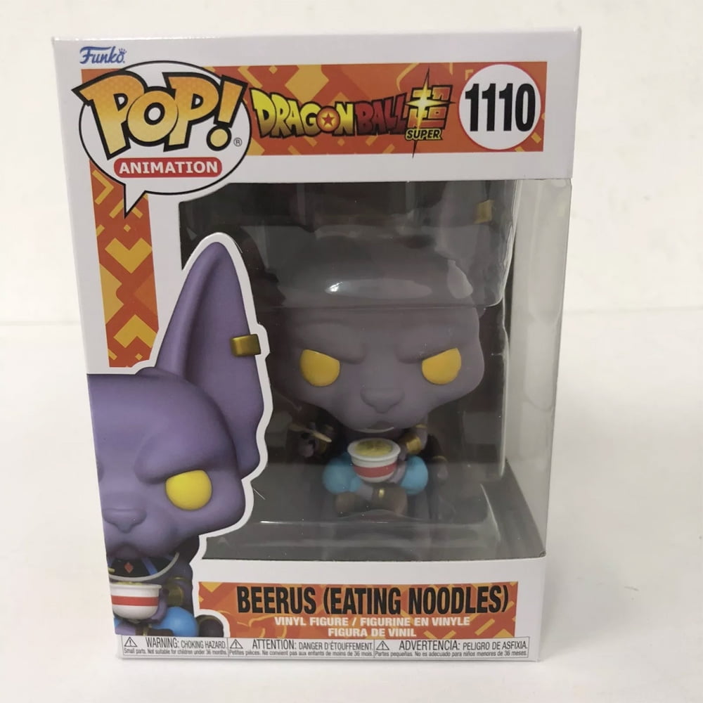 FunkoD - Beerus (Eating Noodles) - #1110 Vinyl Figure Pop! Collectible ...