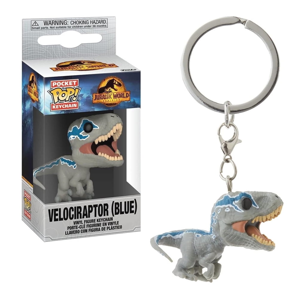 FunkoQ Pocket Keychain Velociraptor (blue) Vinyl Figure Pop！Pocket ...