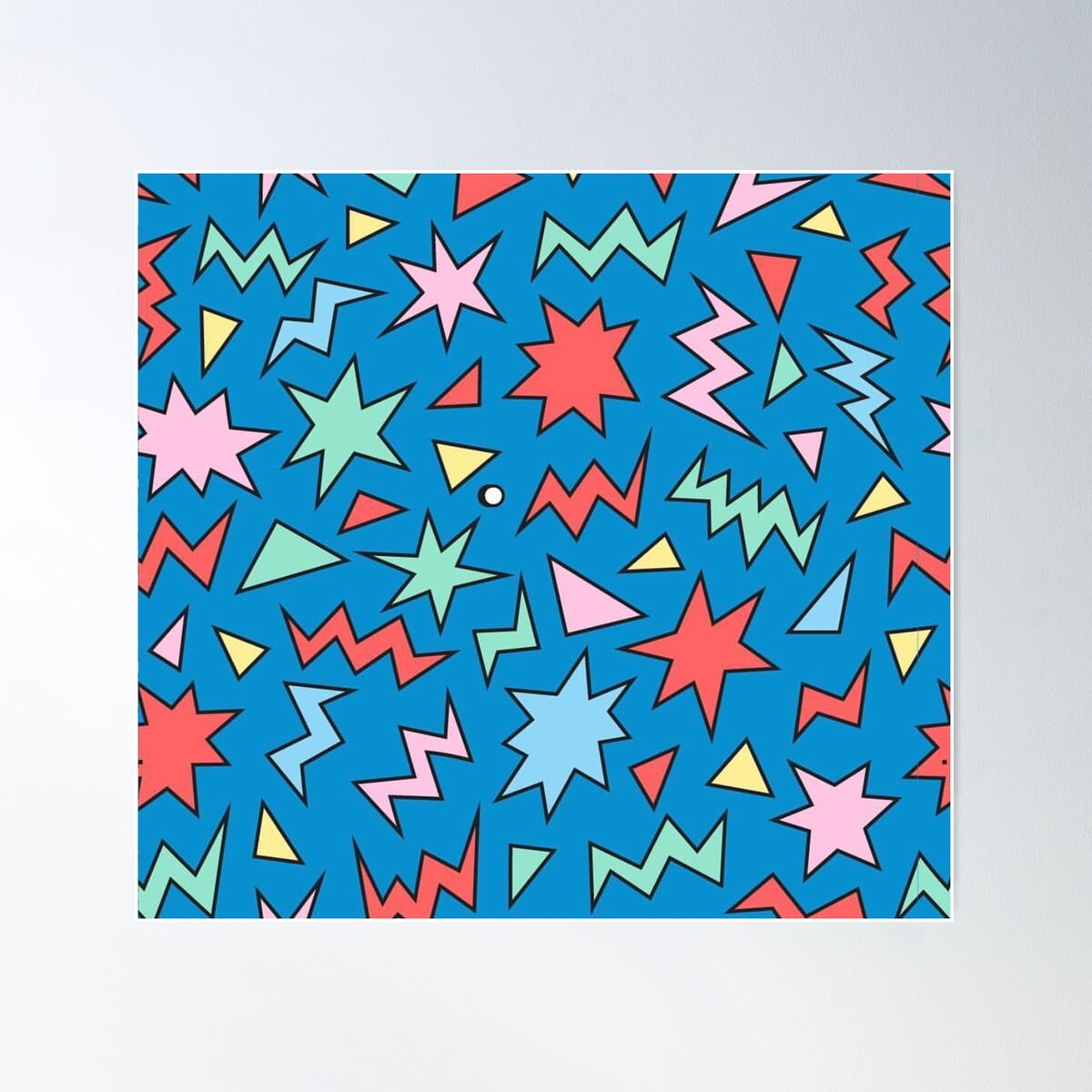 Funky 80S Pattern Face Mask Poster Wall Art, Modern Wall Decor For ...
