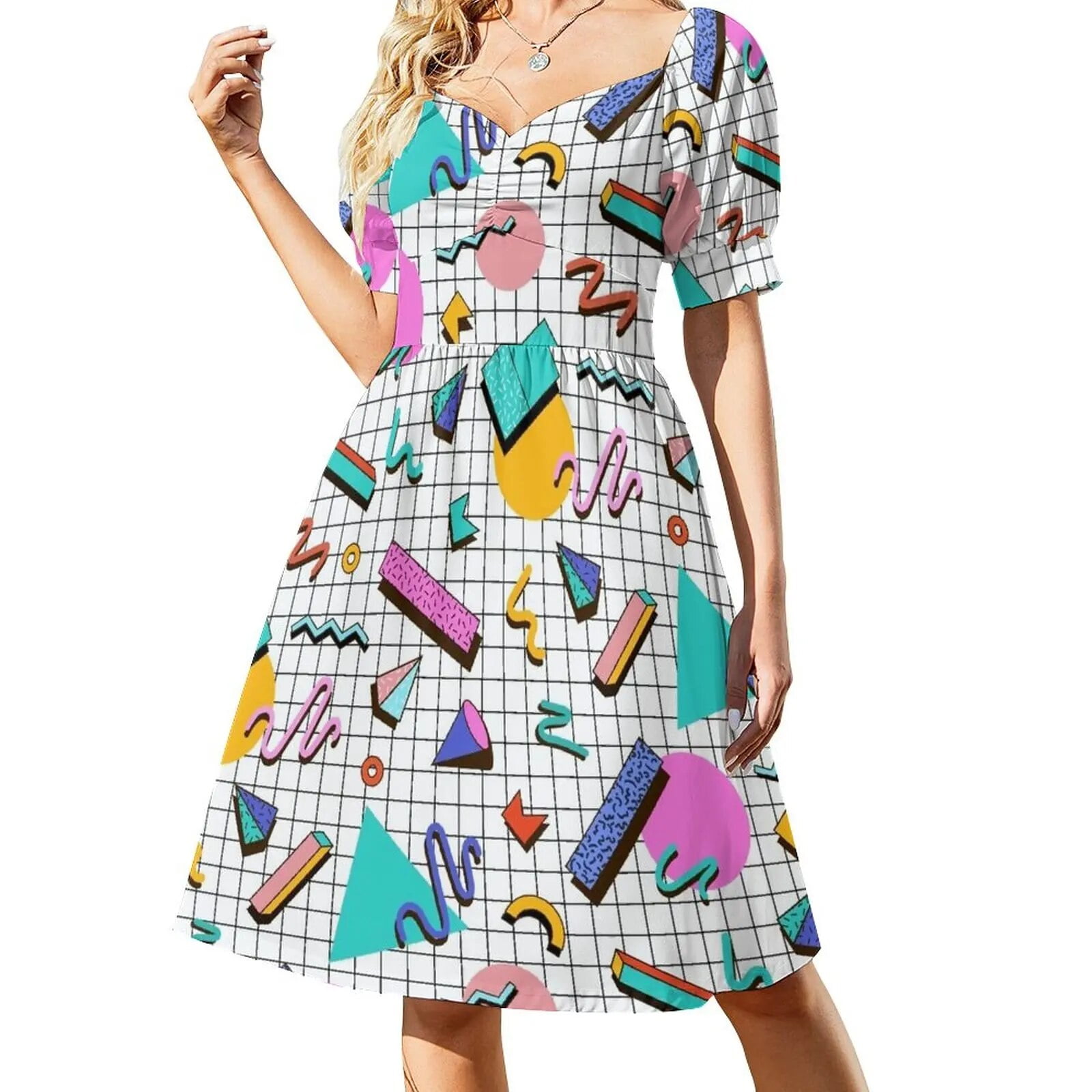 Funky 80s eighties Memphis Pattern Design Dress women clothing 2024 new ...