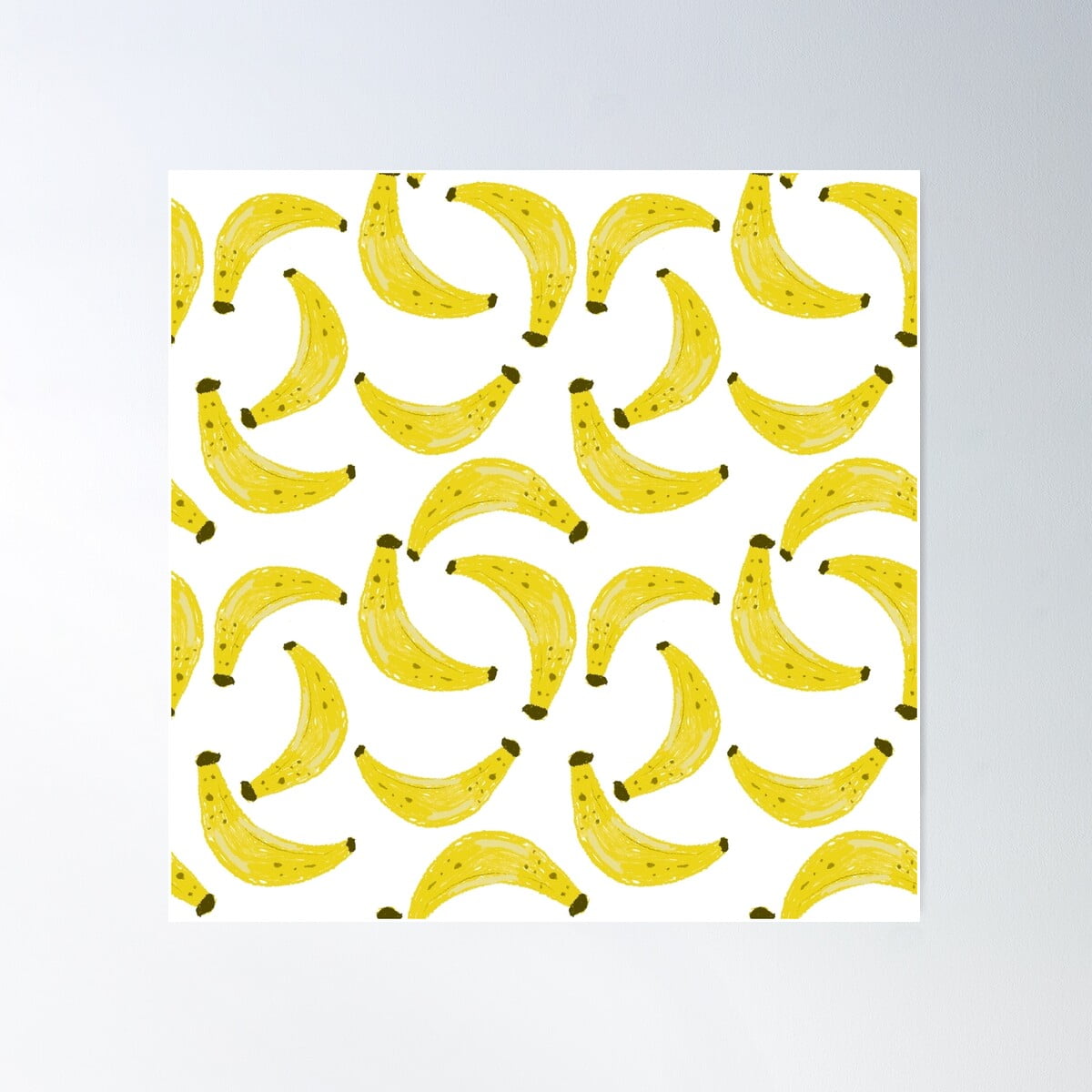 Funky Banana Fruit Seamless Pattern Poster Wall Art, Modern Wall Decor ...