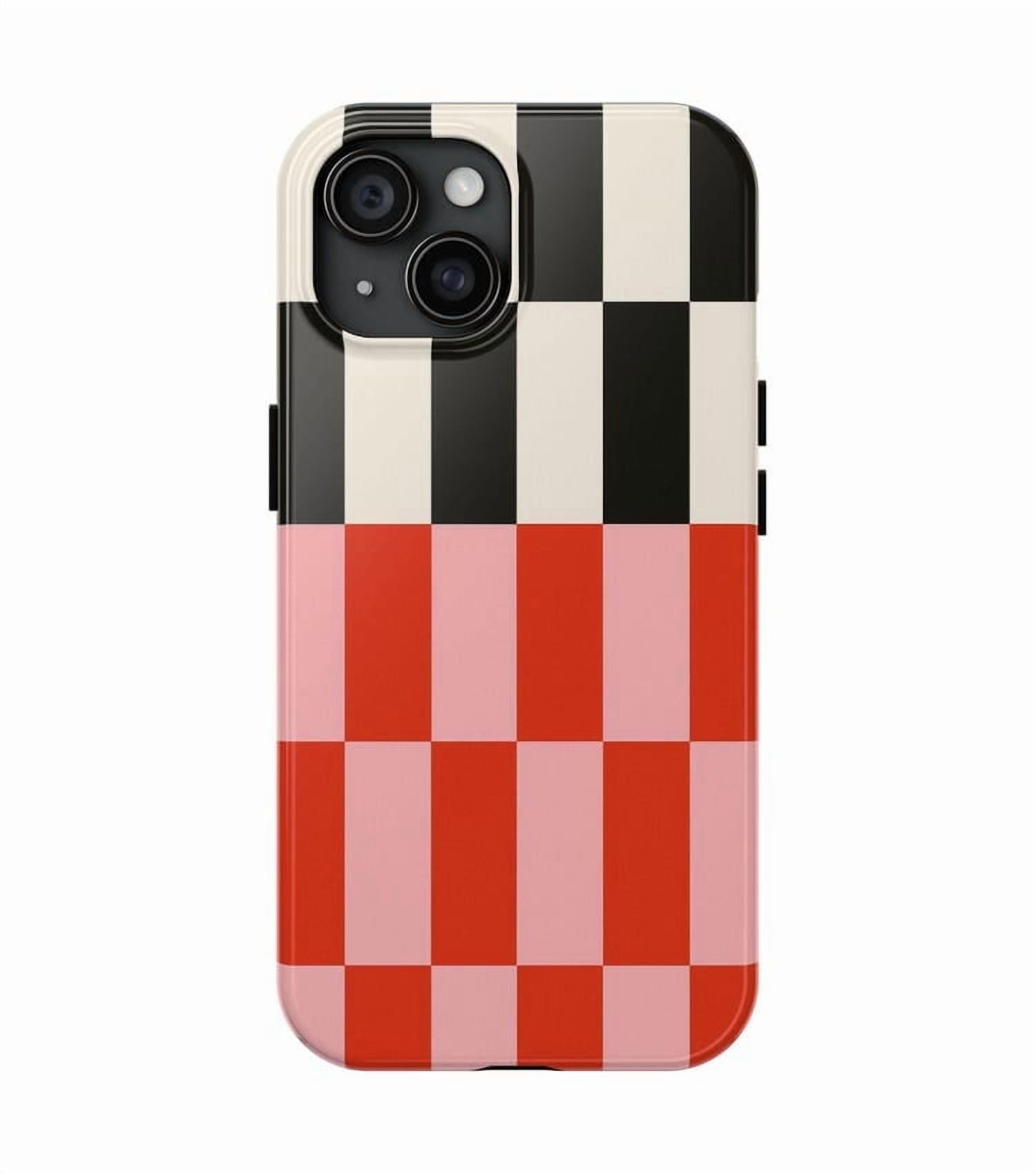 Funky Black and White Retro Checkerboard Pattern Check Grid A893 Protective Case for iPhone 17 ...