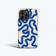 Funky Blue Wavy Lines Retro Aesthetic Art iPhone Case 17 16 15 14 13 12 ...