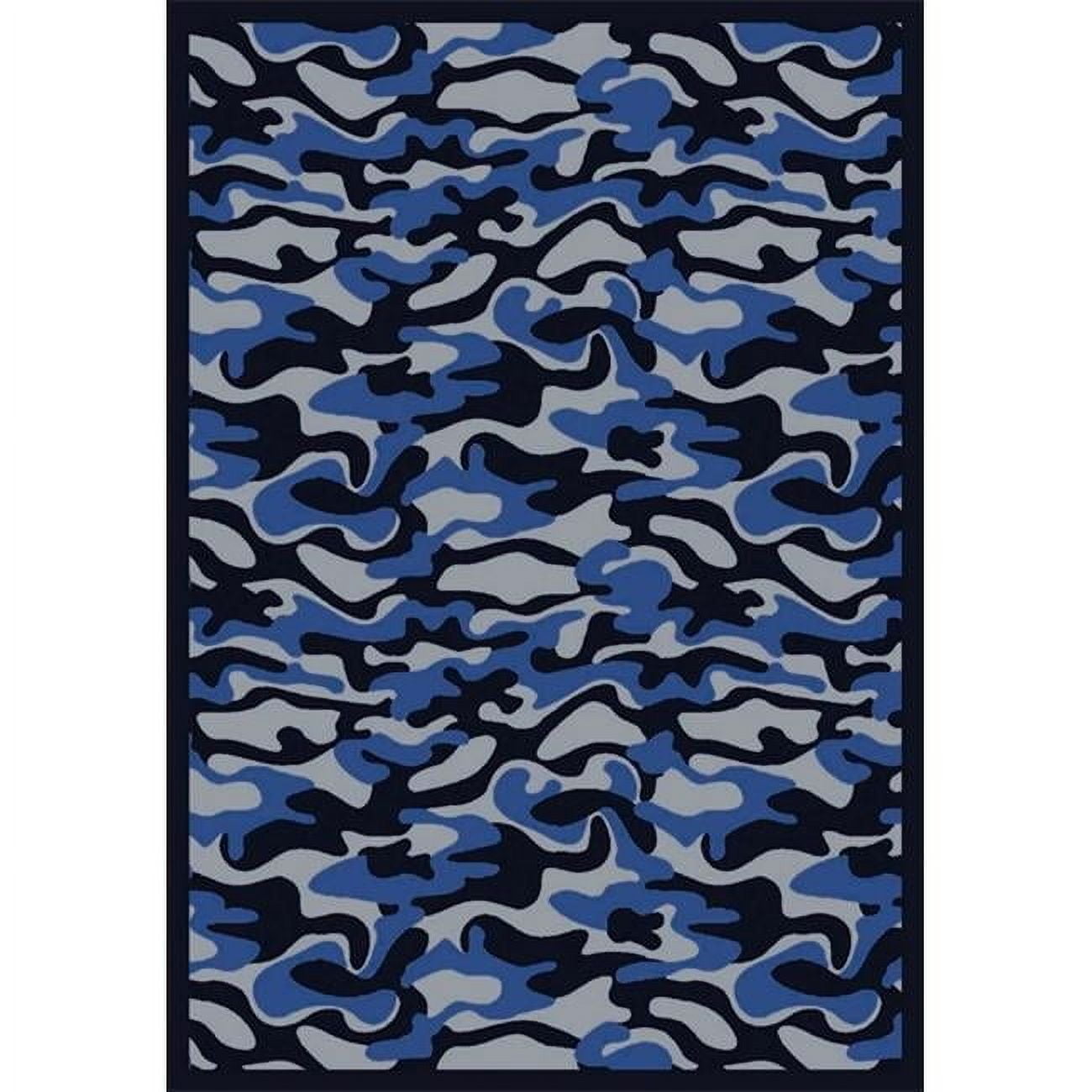 Funky Camo Blue 5 ft.4 in. x 7 ft.8 in. WearOn Nylon Machine Tufted ...