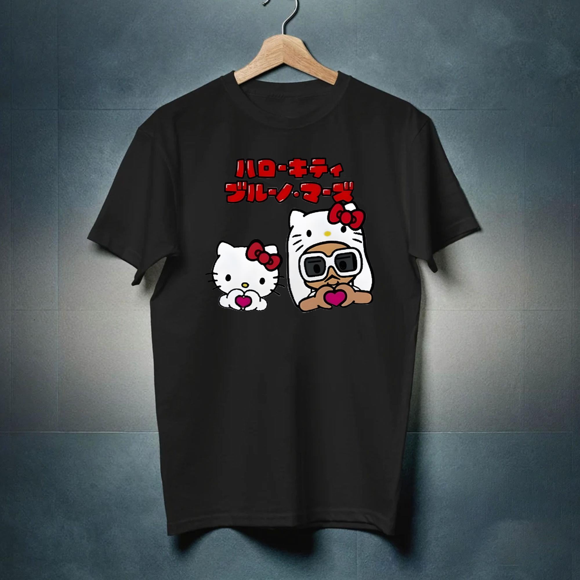 Funky Cartoon Collab Style Shirt, Colorful Kawaii Music Graphic Tee ...